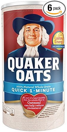 (12 pack) Quaker Whole Grain Oats Quick 1-Minute Instant Oats 18oz ...