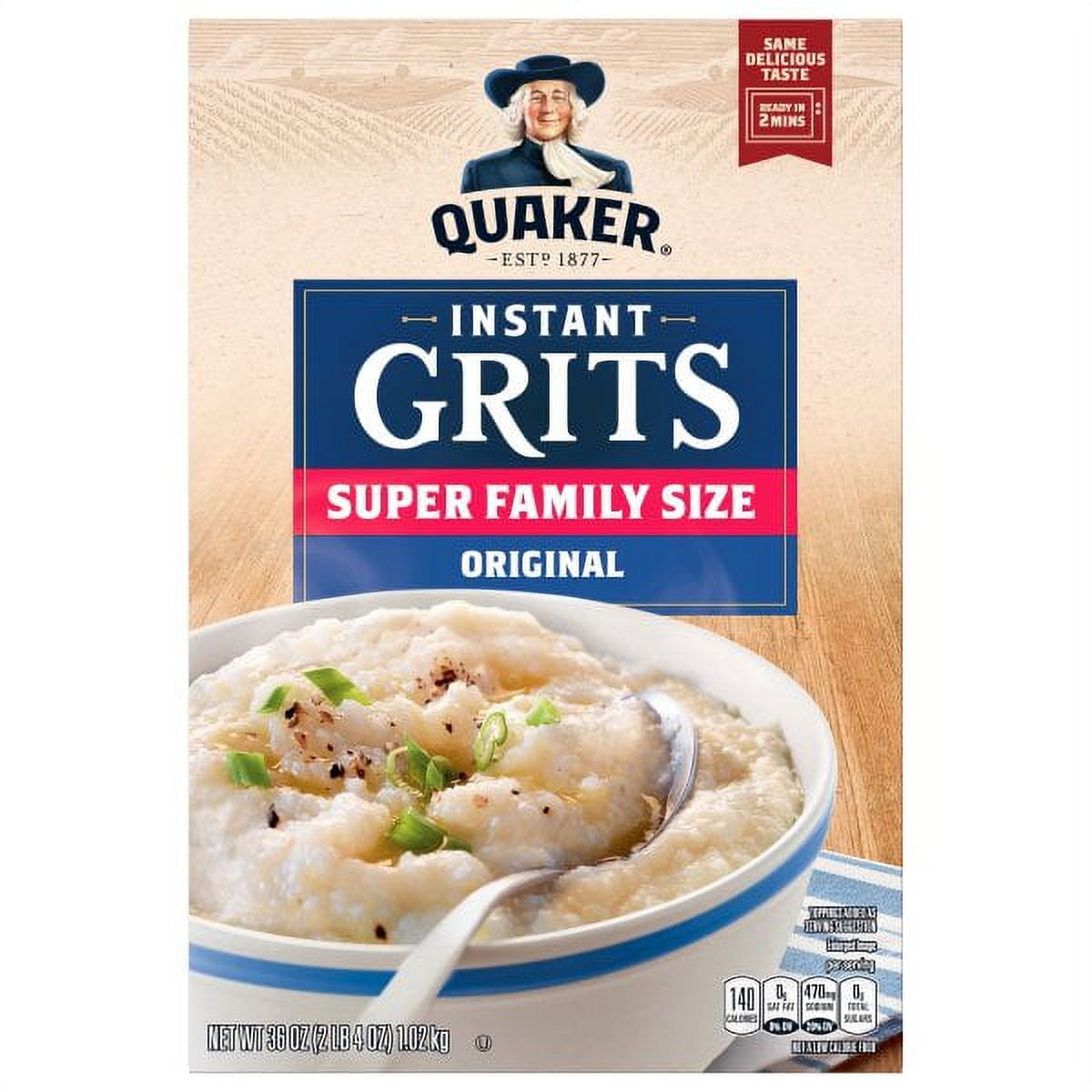 Quaker® Original Instant Grits Super Family Size 36 oz. Box - Walmart.com