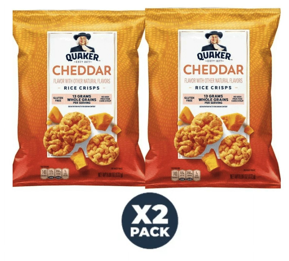 Quaker Popped Cheddar Cheese Rice Crisps - 6.06oz pack of 2 - Walmart.com