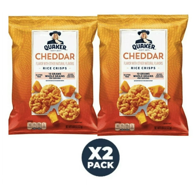 Quaker Popped Cheddar Cheese Rice Crisps - 6.06oz pack of 2 - Walmart.com