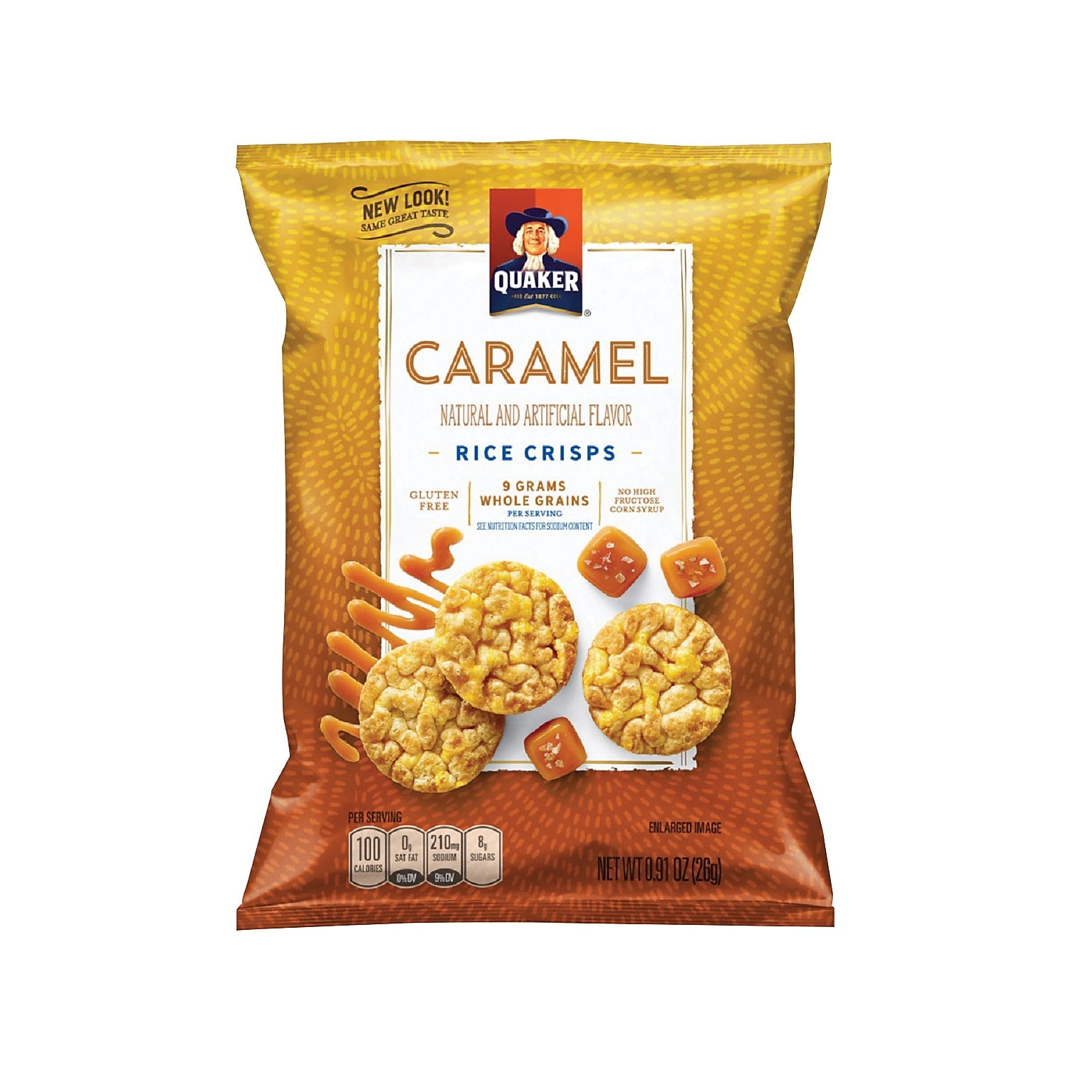 Quaker Popped Rice Snacks; Caramel Corn .91 oz. QUA43381 - Walmart.com