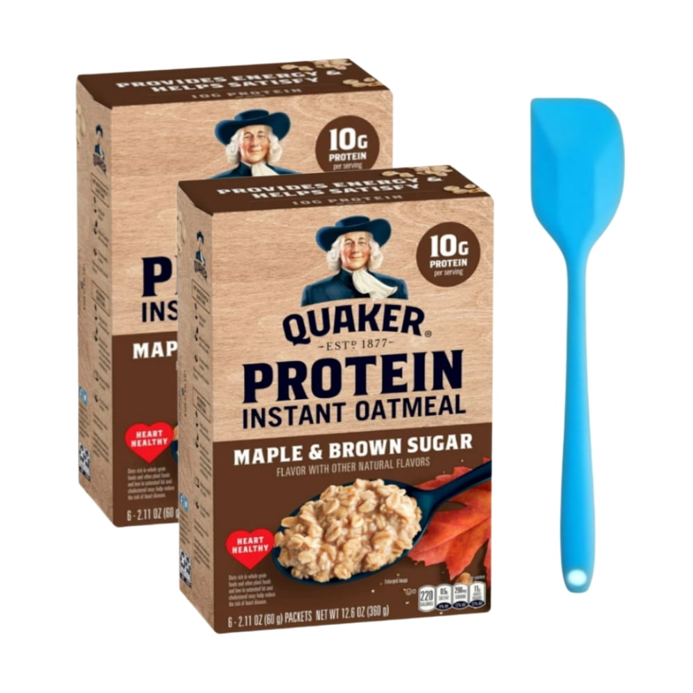 Quaker Protein Instant Oatmeal, Maple & Brown Sugar, 12.6 oz (2 Pack ...