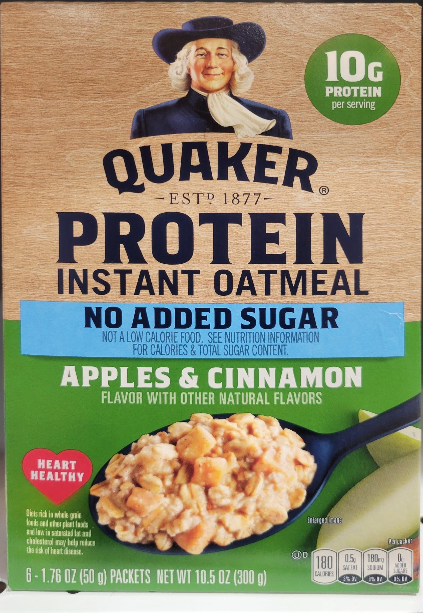 Quaker Protein Instant Oatmeal YPF5 Apples & Cinnamon No Added Sugar ...