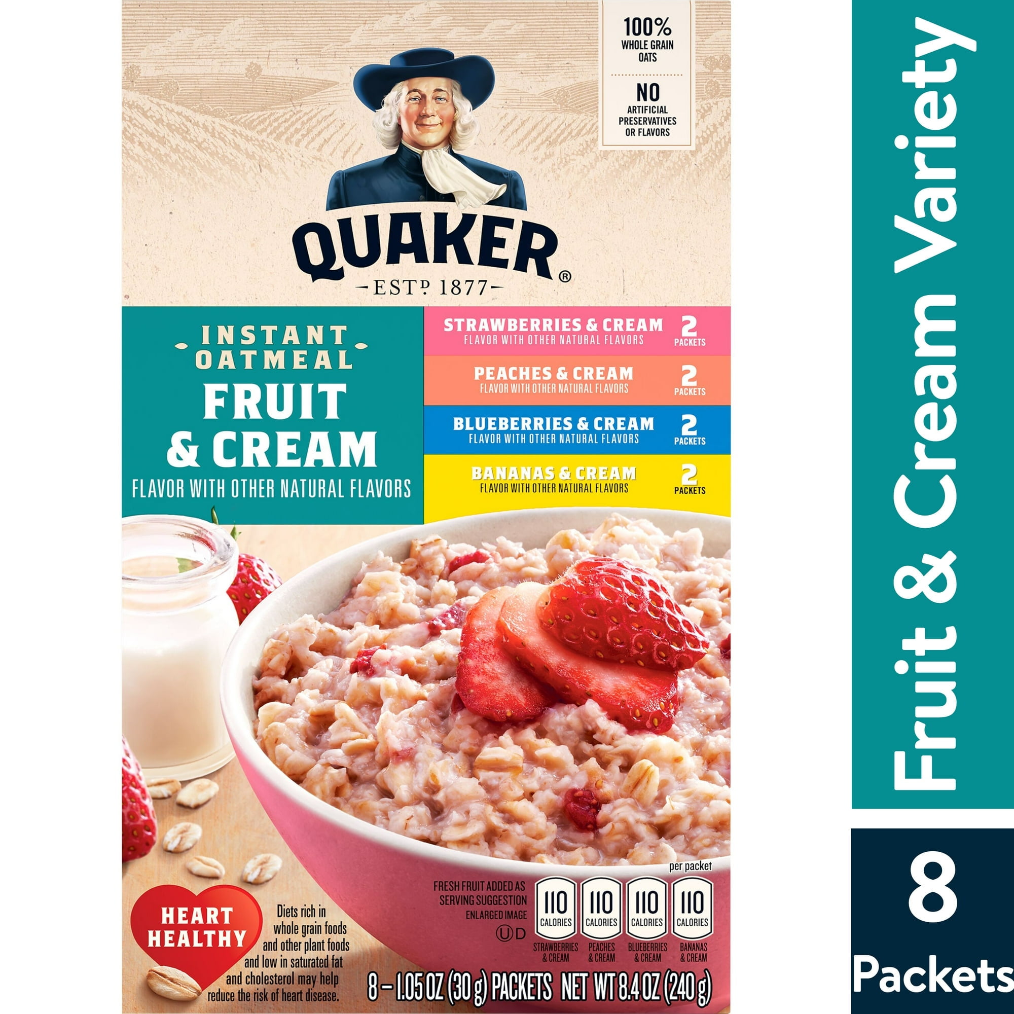 Quaker Qkr Iqo Fruit And Cream Variety 8ct - Walmart.com