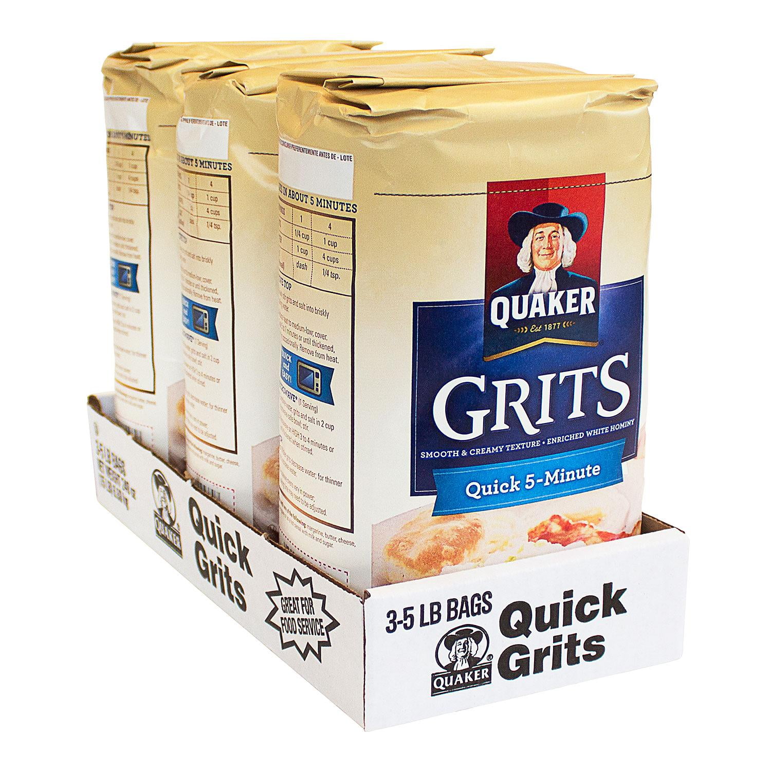 Quaker Original Quick 5-Minute Grits, Enriched White Hominy, Smooth ...