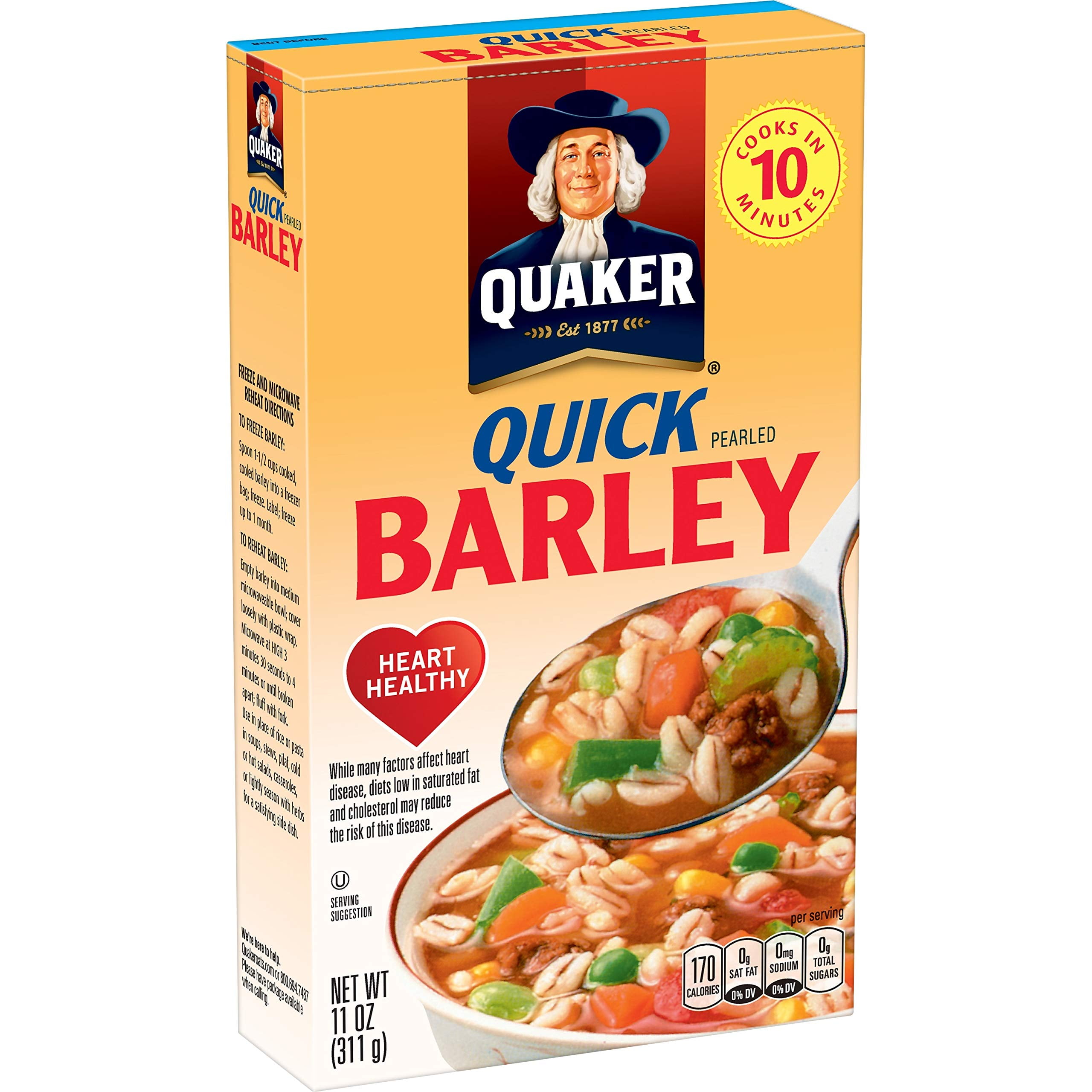 Quaker Quick Barley, 11 Ounce (Pack KKS1 of 12) - Walmart.com