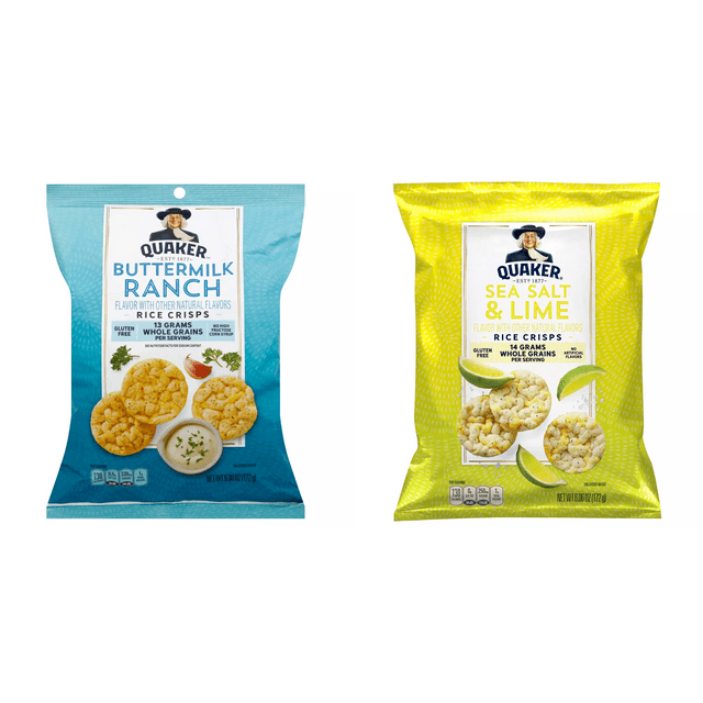 Quaker Ranch Rice Crisps, 6.06 oz & Quaker Sea Salt & Lime Rice Crisps ...