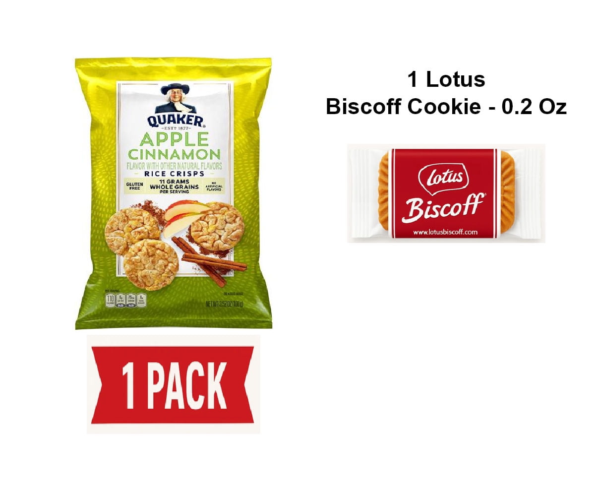 Quaker Rice Cake Apple Cinnamon, 3.52 Oz - Pack Of 1 & Lotus Biscoff ...