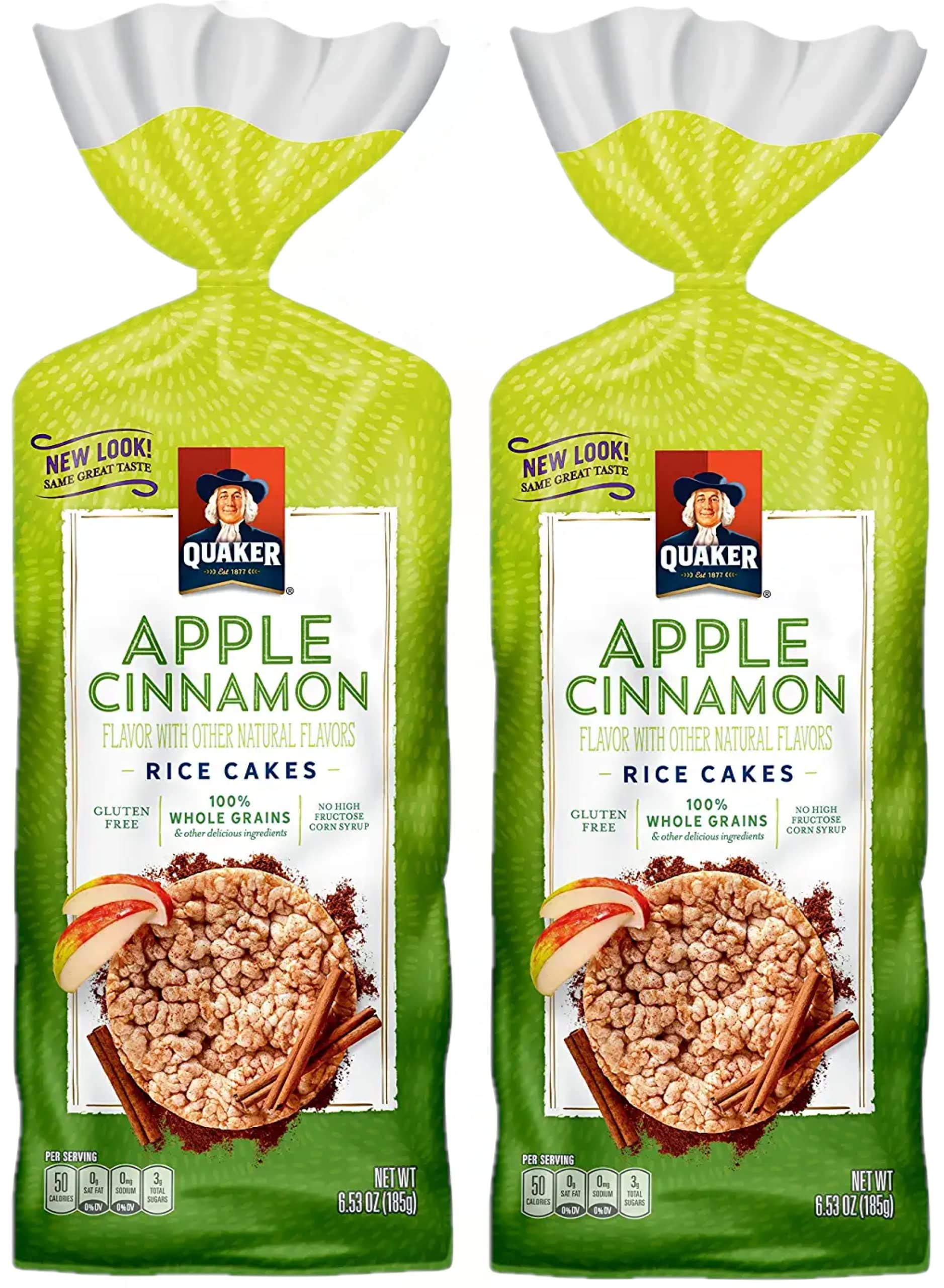 Quaker Rice Cakes, Apple Cinnamon Flavor, Whole Grain, 6.53oz Bags ...
