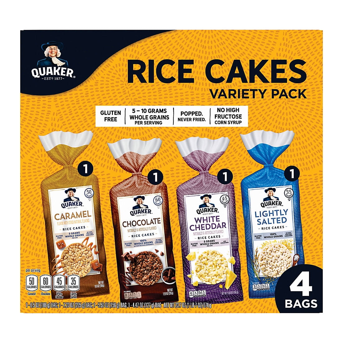 Quaker Rice Cakes Snacks Variety Pack, 4 ct - Walmart.com