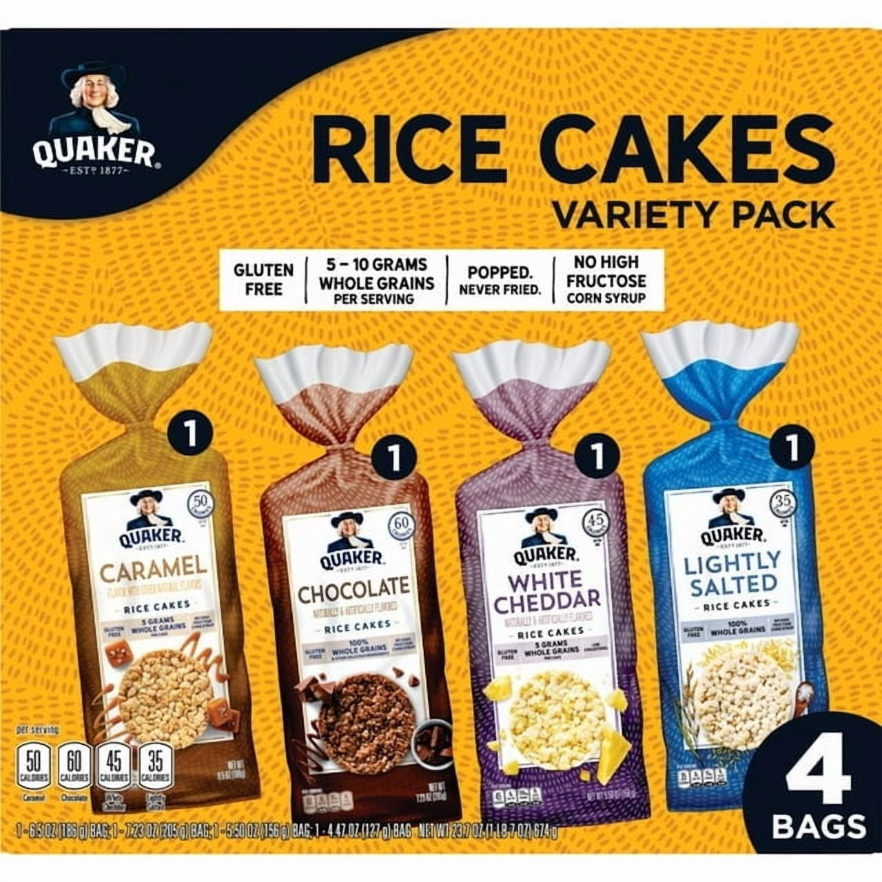 Quaker Rice Cakes Snacks Variety Pack, 4 ct,,,, - Walmart.com