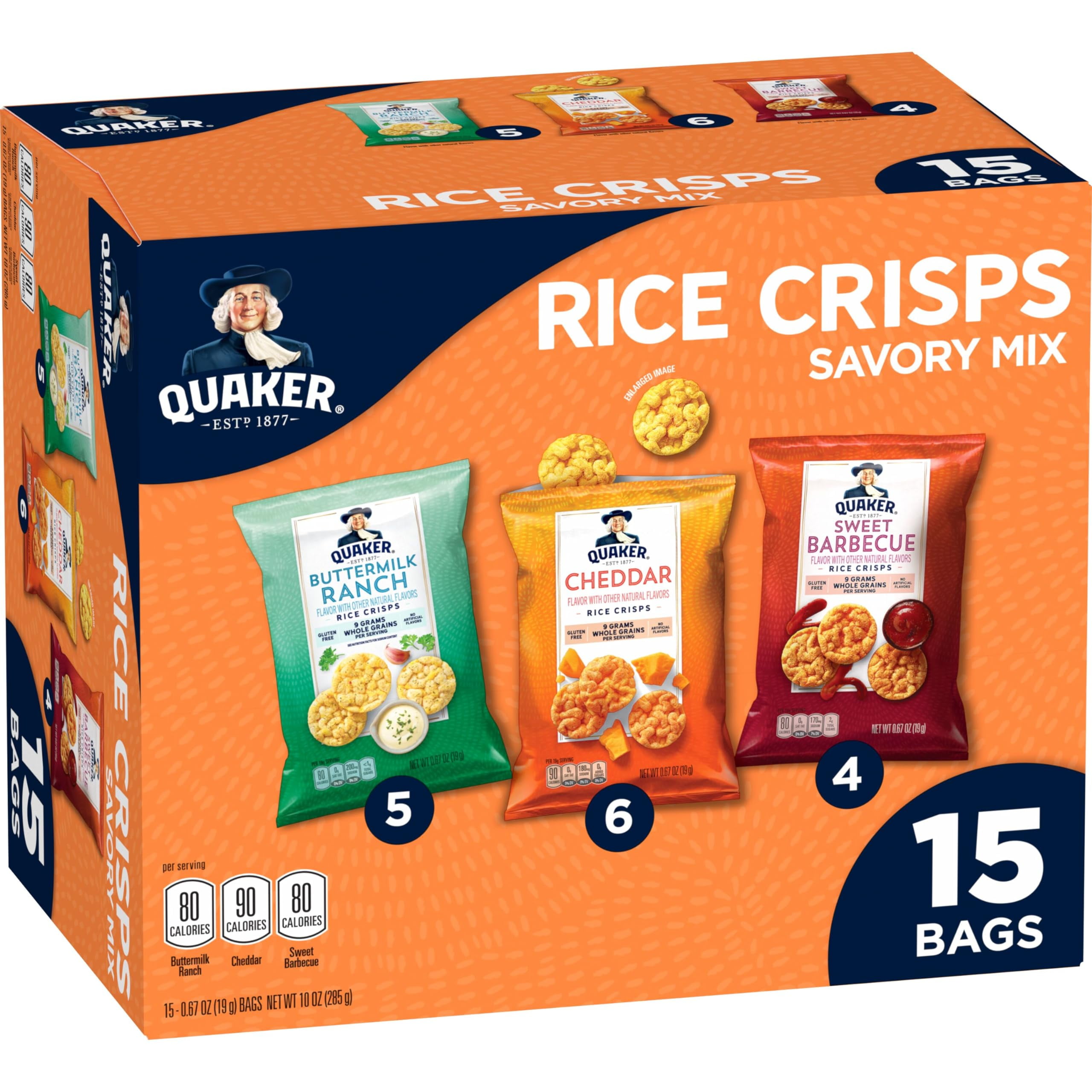 Quaker Rice Crisps, 4 Flavor Savory Mix, 15 count R10 - Walmart.com
