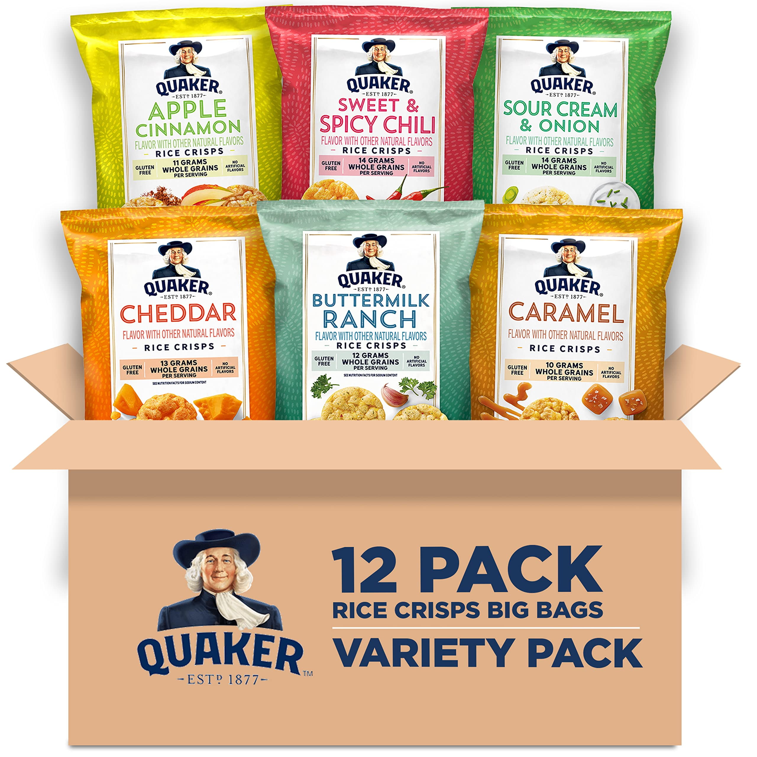 Quaker Rice Crisps, 6 Flavor Variety Pack, 12 Count - Walmart.com