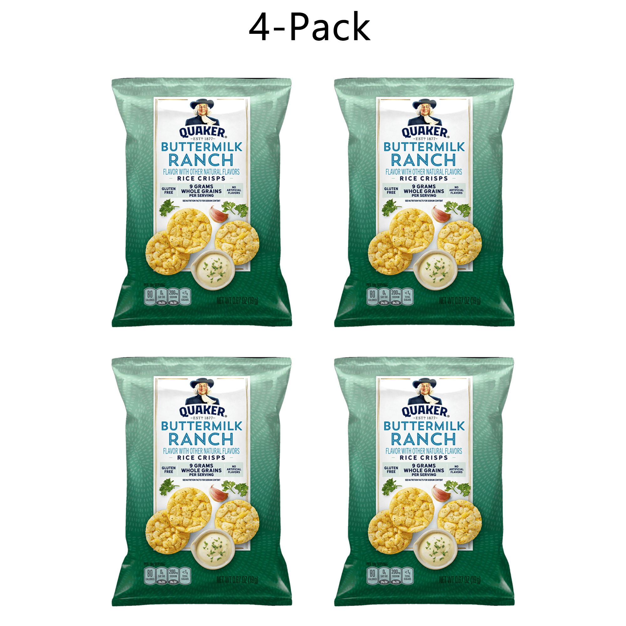 Quaker Rice Crisps Buttermilk Ranch Flavor, Gluten Free, 2.68 Ounce ...