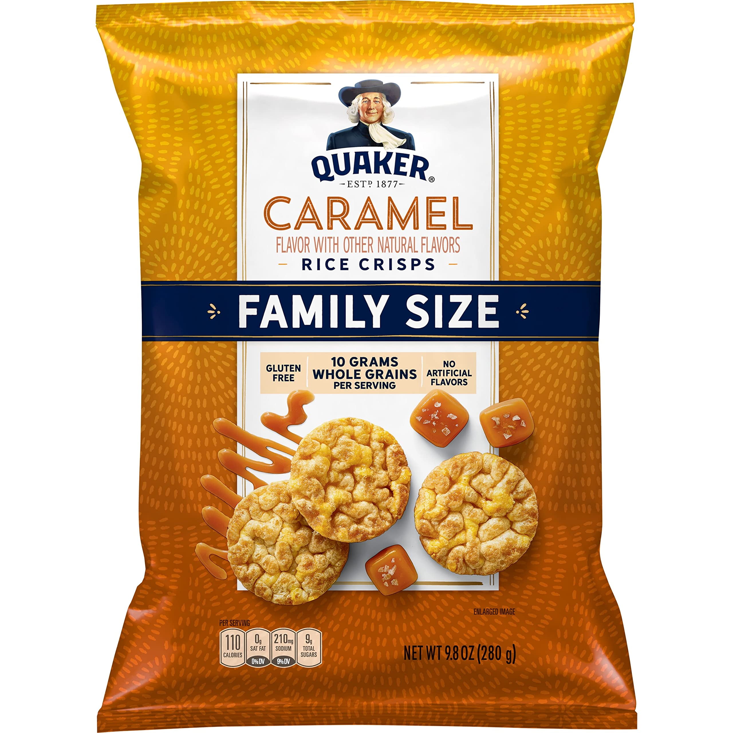 Quaker Rice Crisps, Caramel, 9.8 Oz, Whole Grain Snack - Walmart.com