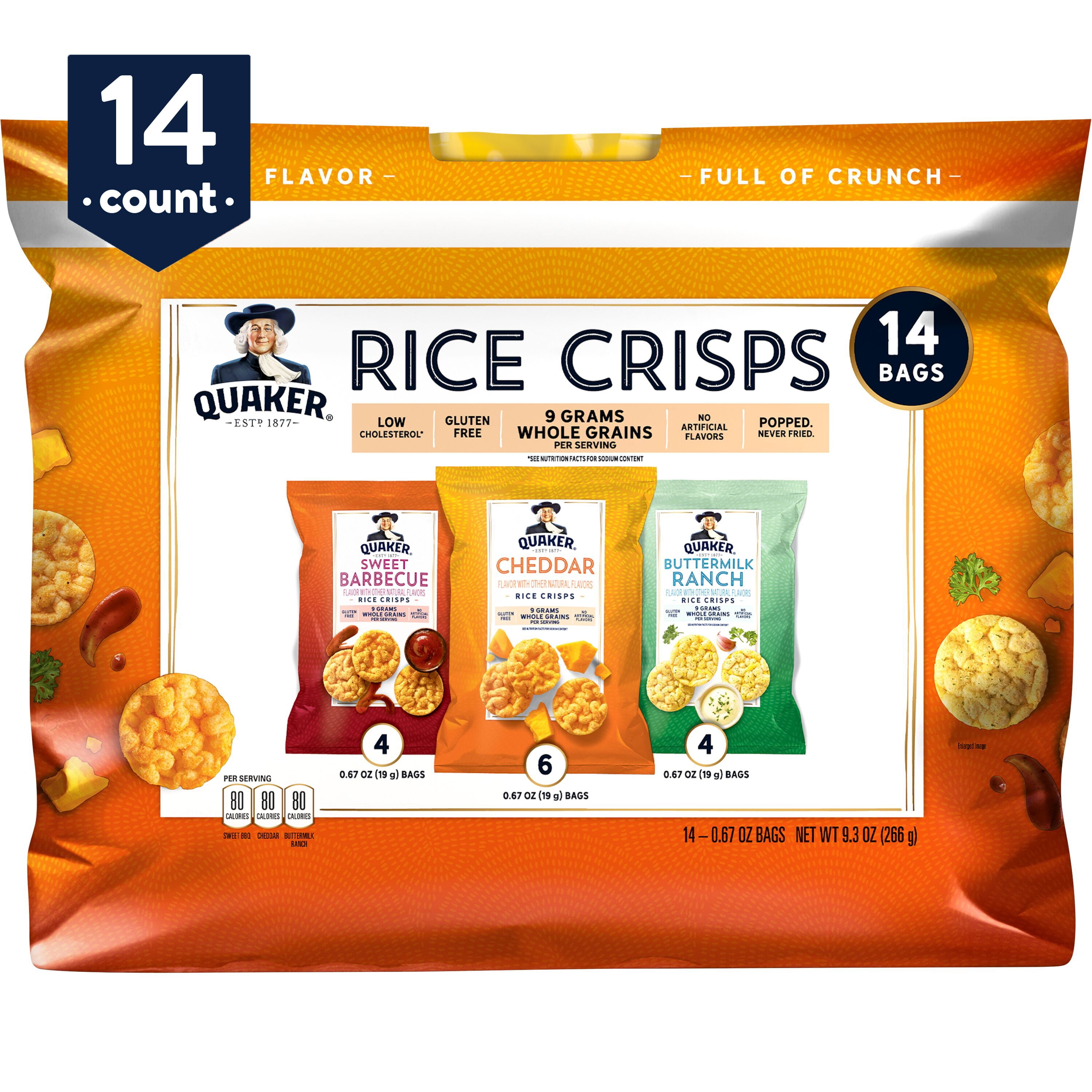Quaker Rice Crisps, Savory Variety Pack, Gluten Free, 14 Count Deals ...