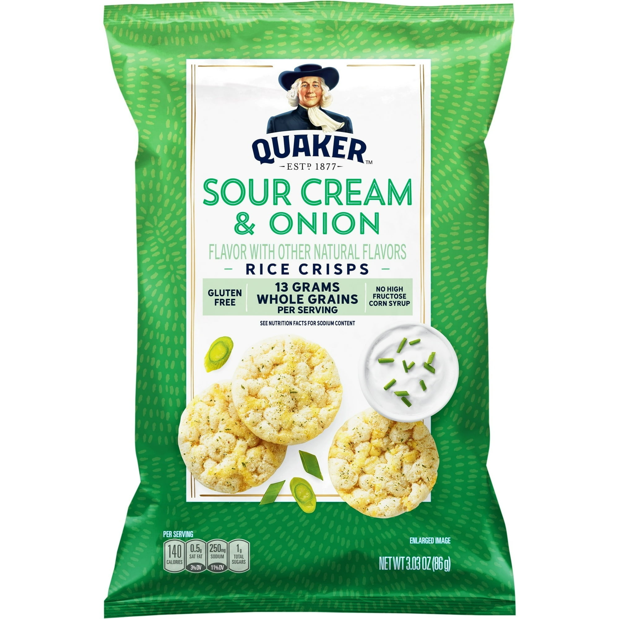 Quaker Rice Crisps Sour Cream & Onion, 3.03 oz Bag.. - Walmart.com