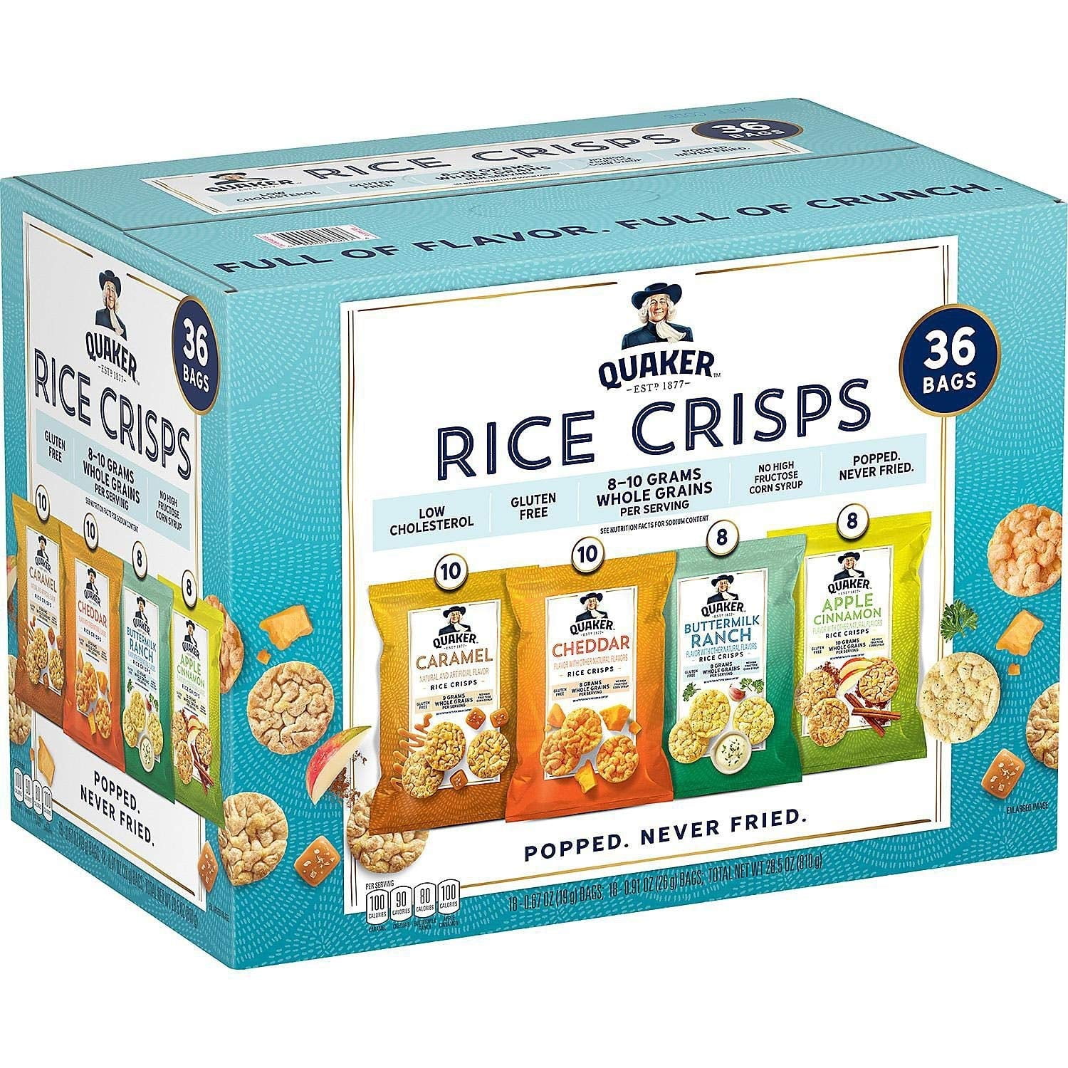 Quaker Healthy Rice Crisps, Sweet Snacks, Crispy Individual Bags ...