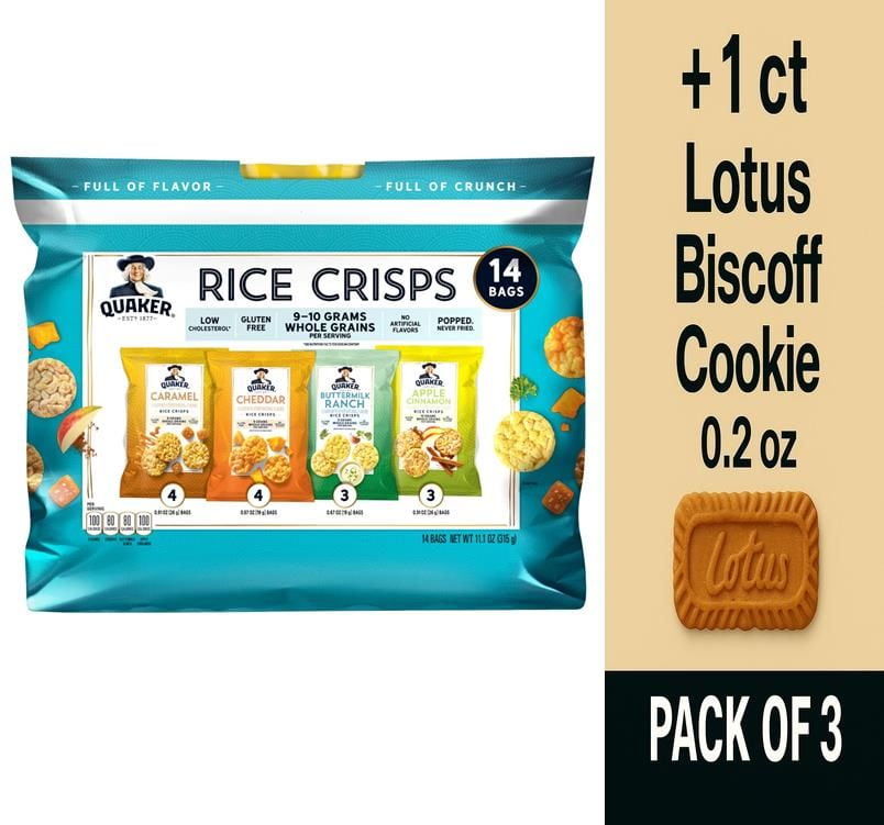 Quaker Rice Crisps Variety Pack Gluten Free Snacks 14 ct / 0.79 oz ...