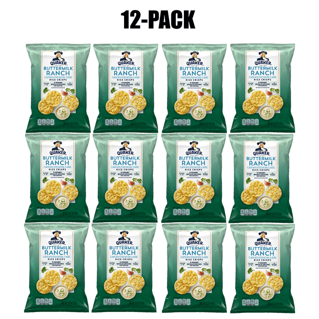 Quaker Rice Crisps with Buttermilk Ranch Flavour, Gluten Free Snacks, 0 ...