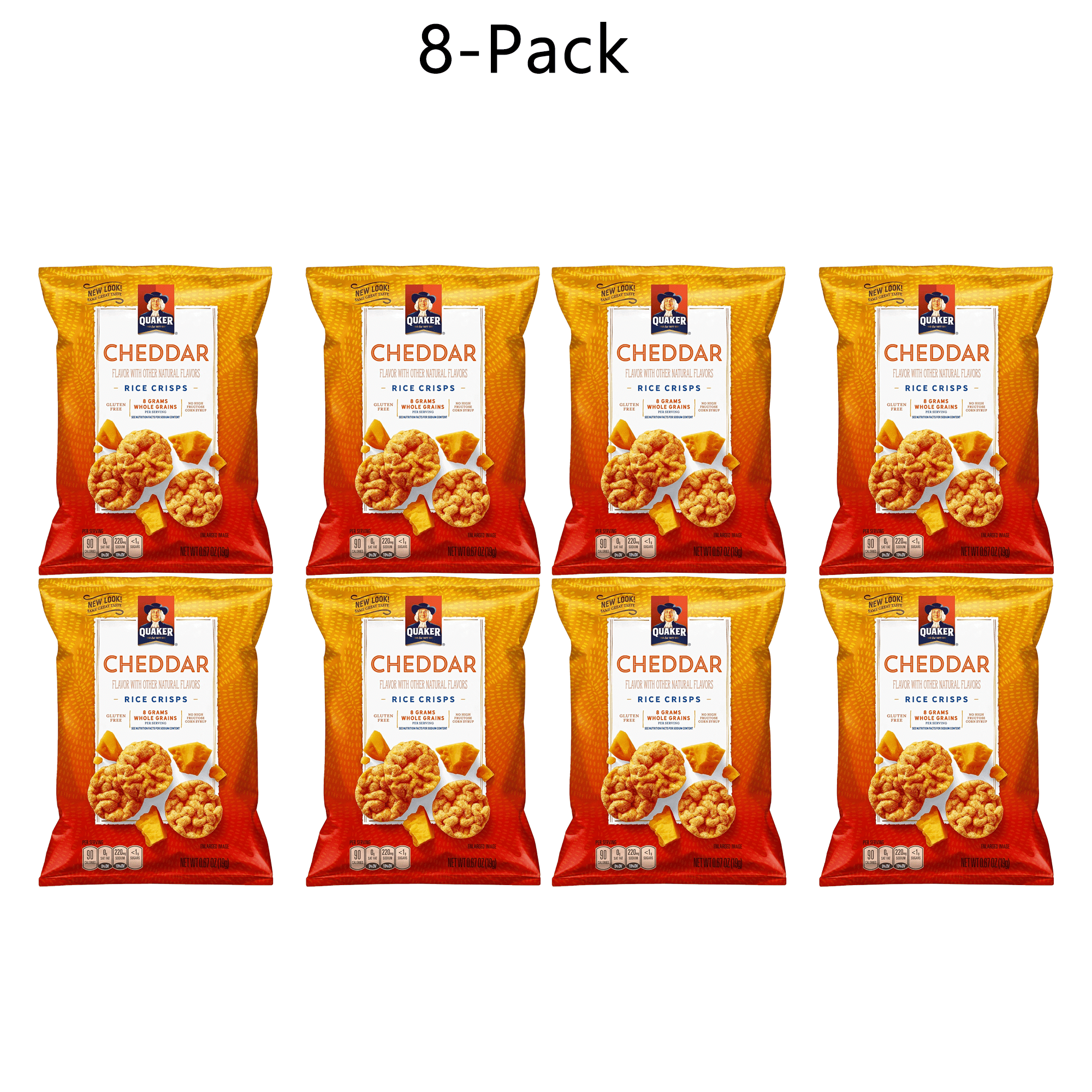 Quaker Rice Gluten Free Cheddar Flavor Crisps, 5.36 Ounce Pack of 8 ...