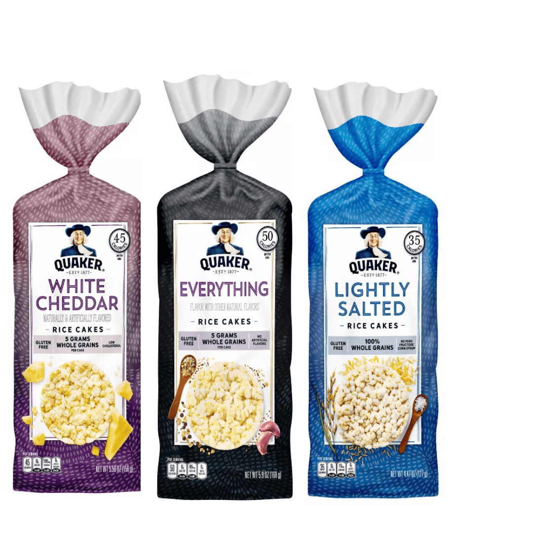Quaker Savory Snack Selection: White Cheddar, Everything & Lightly ...