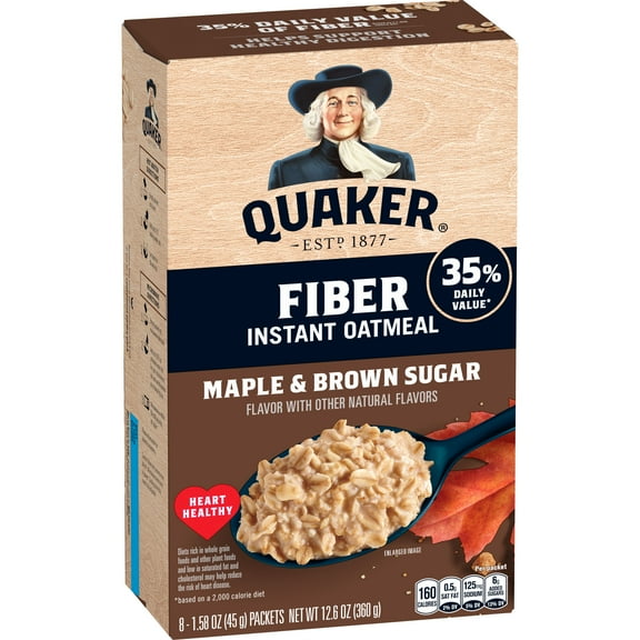 Quaker Instant Oatmeal, Maple and Brown Sugar, High Fiber, 8 Count ...