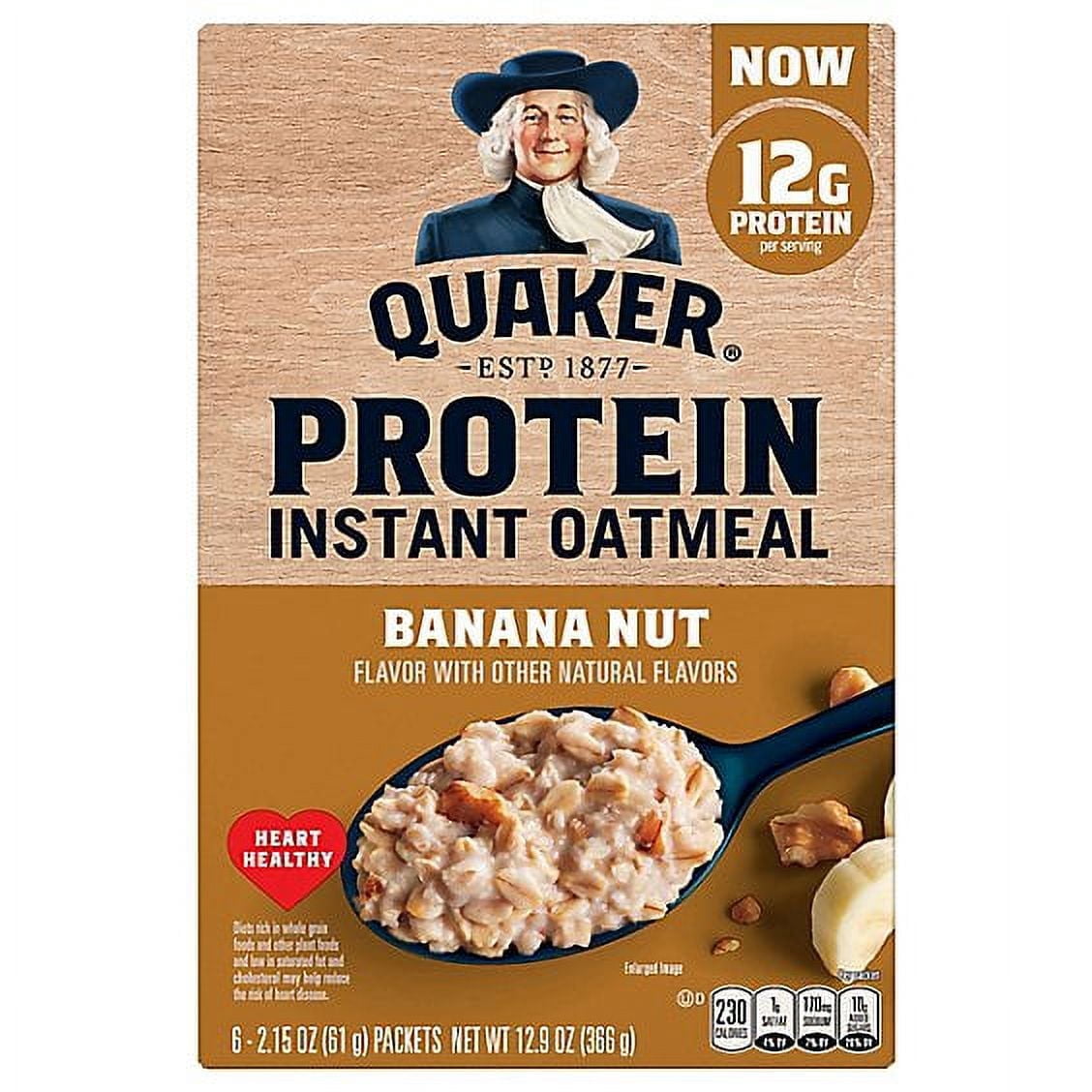 Quaker Select Starts Protein Oatmeal Instant Banana Nut - 6-2.15 Oz ...
