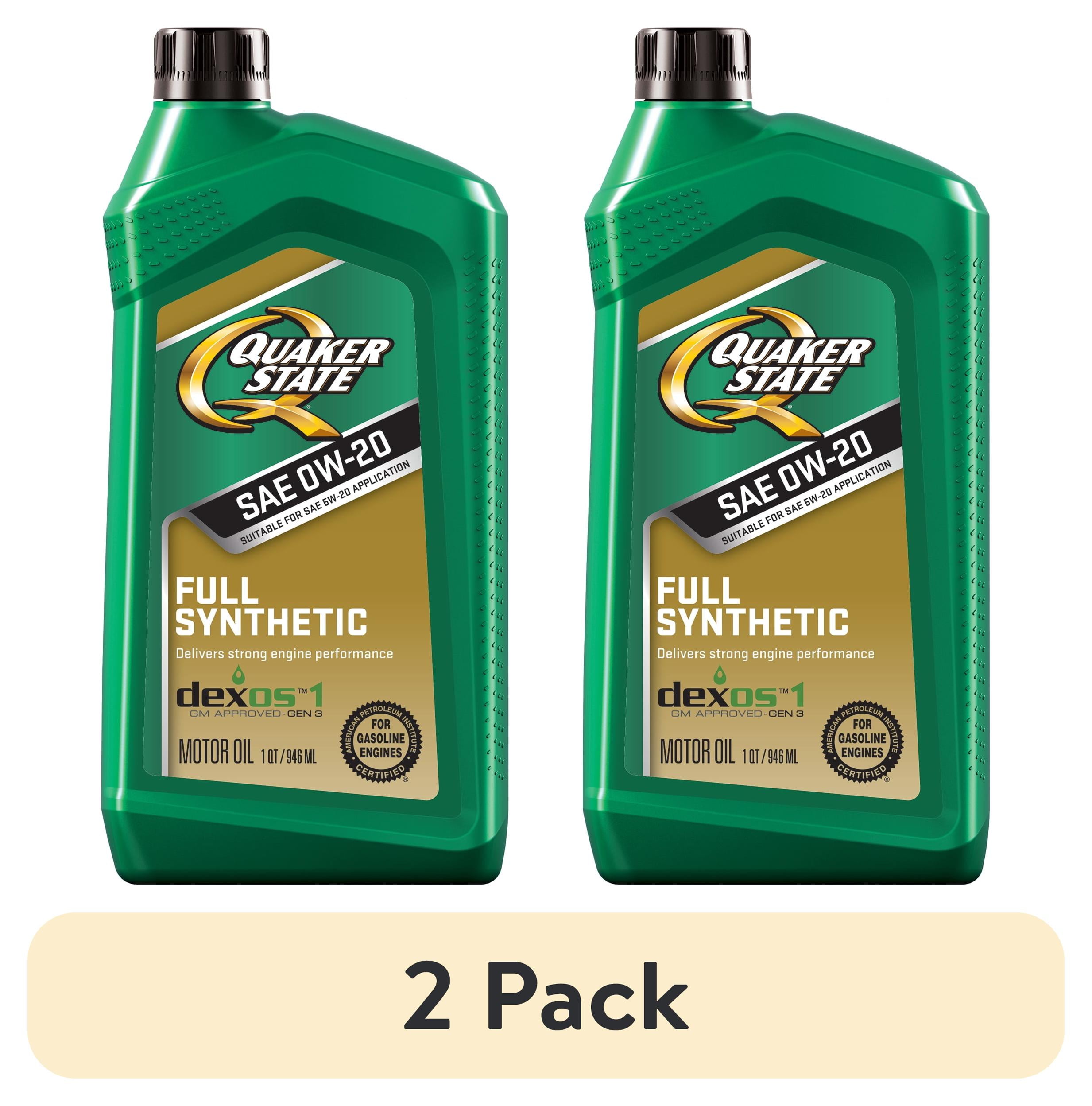 (2 pack) Quaker State Full Synthetic 0W-20 Motor Oil, 1 Quart - Walmart.com