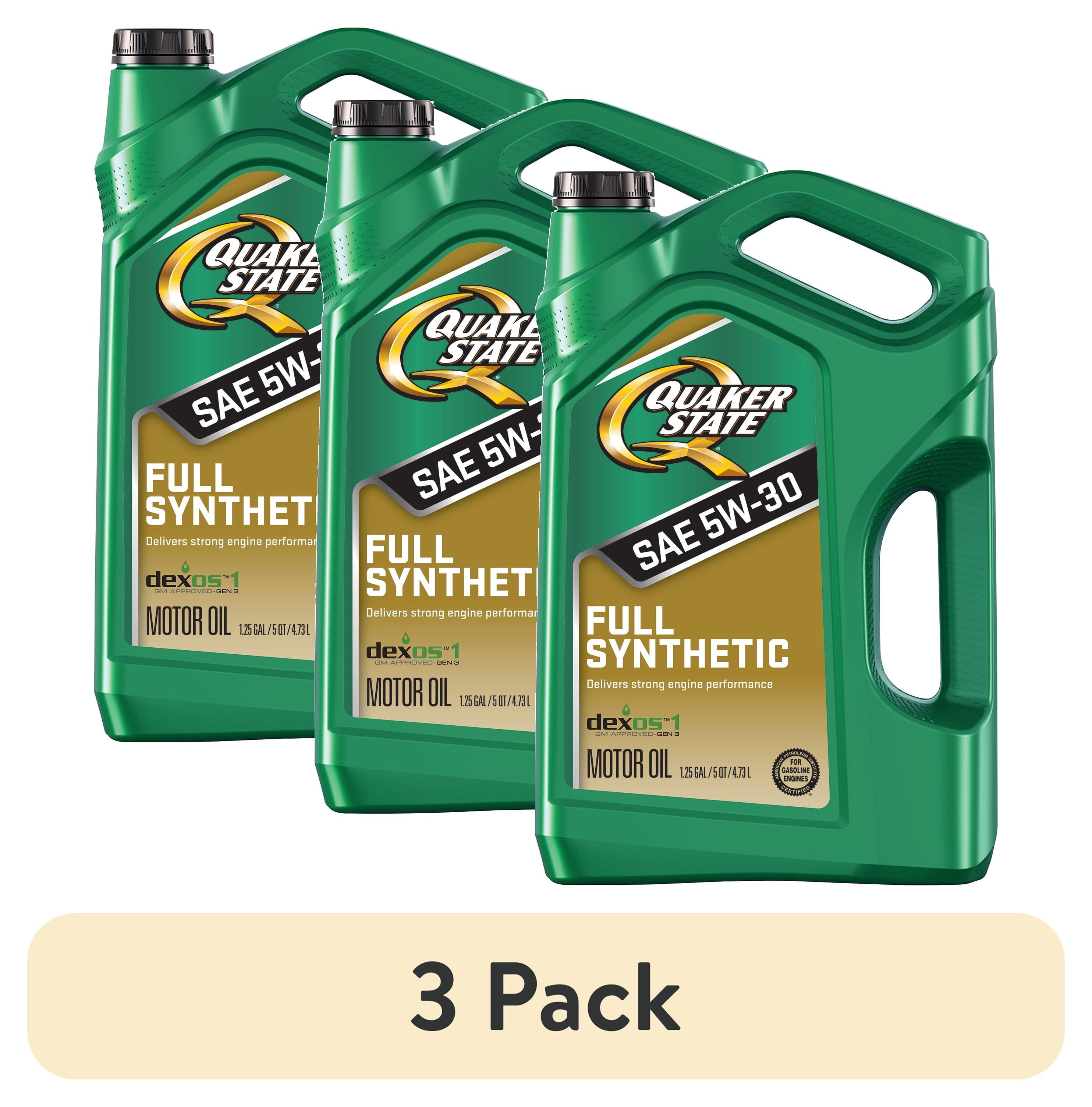 (3 pack) Quaker State Full Synthetic 5W-30 Gasoline Engine Oil, 5 Quart ...