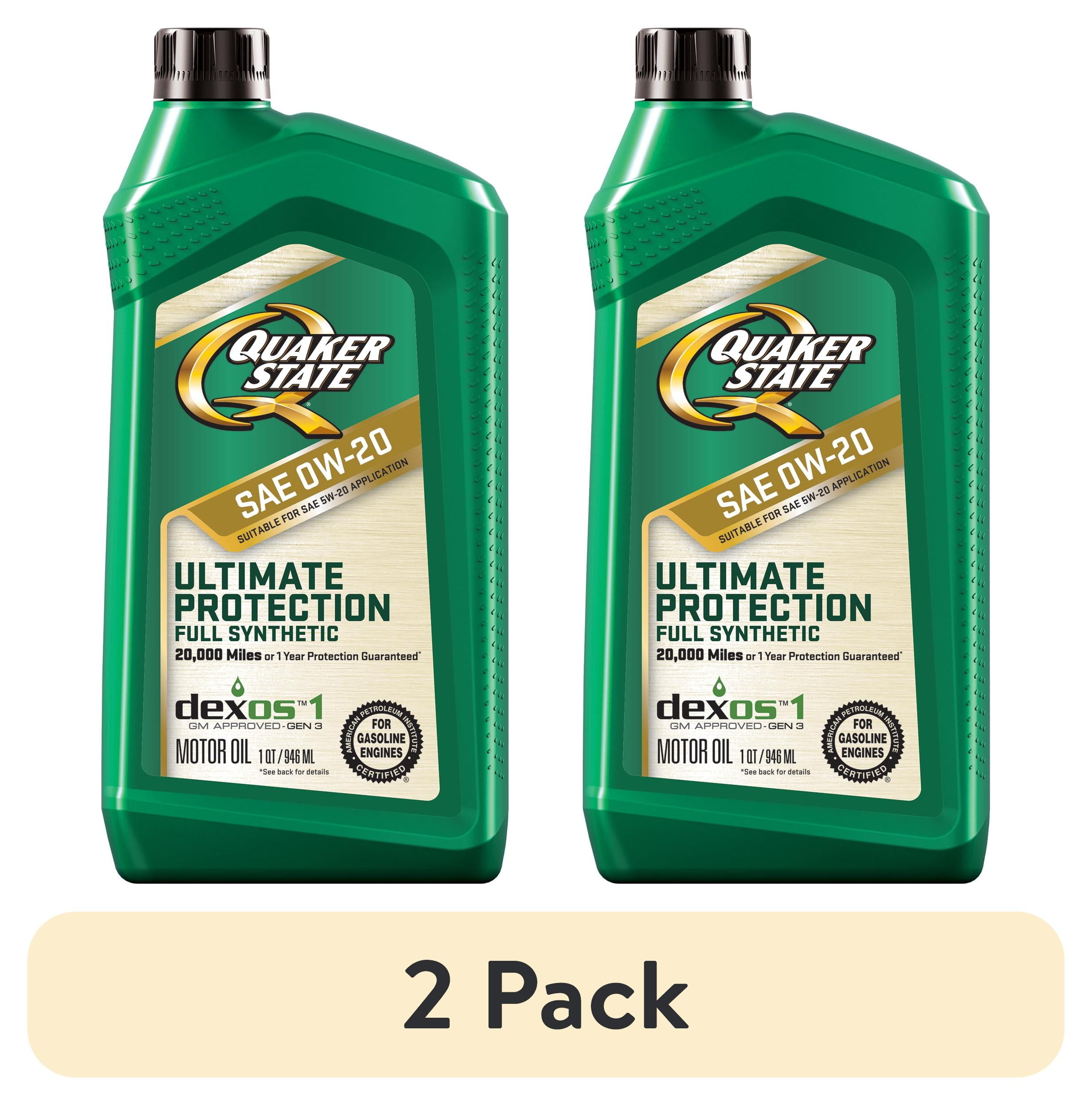 (2 pack) Quaker State Ultimate Protection Full Synthetic 0W-20 Motor ...