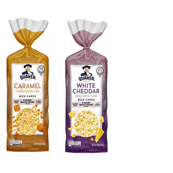 Quaker Caramel Corn Gluten Free Rice Cakes - 6.5oz Quaker White Cheddar ...