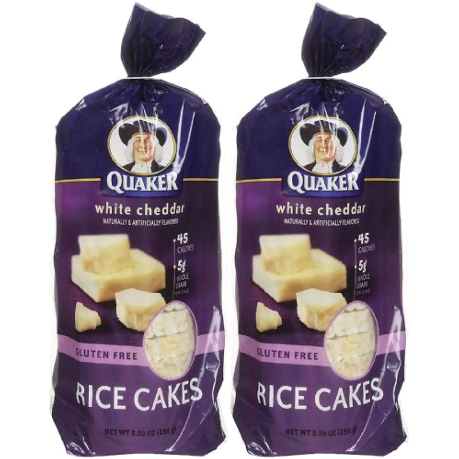 Quaker White Cheddar Variety Rice Cakes, 5.5 oz, 2 Pack, Weight: 0.79 ...