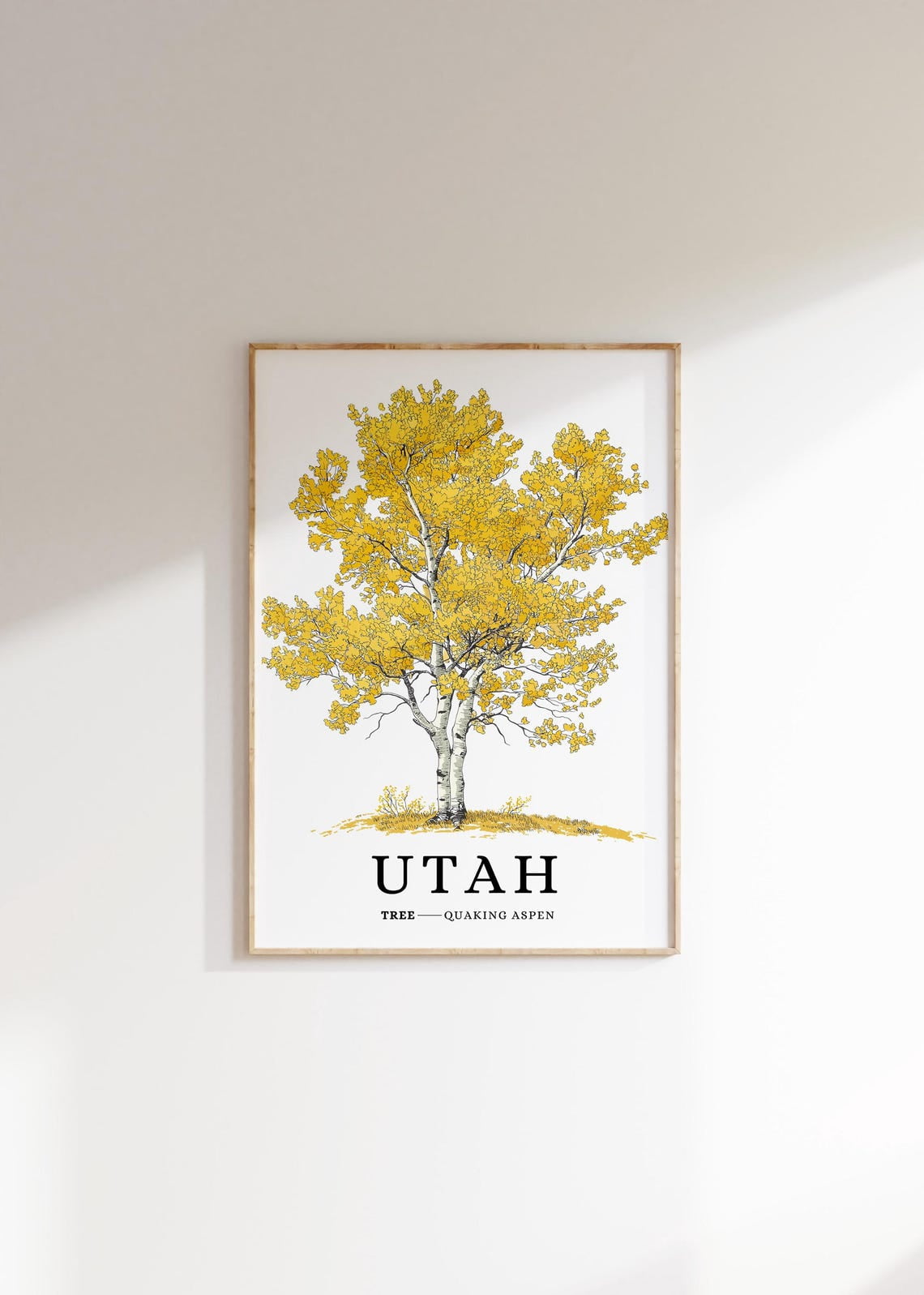 Quaking Aspen Tree Poster: Utah State Symbol, Minimalist Botanical Art ...