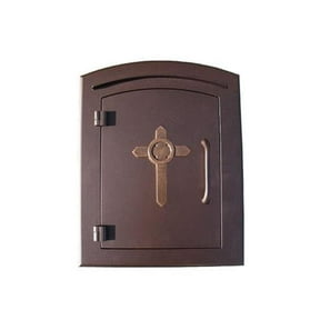Mail Manager X4 Locking Mailbox Combo w/ Black Surface-Mount Post, Wood ...