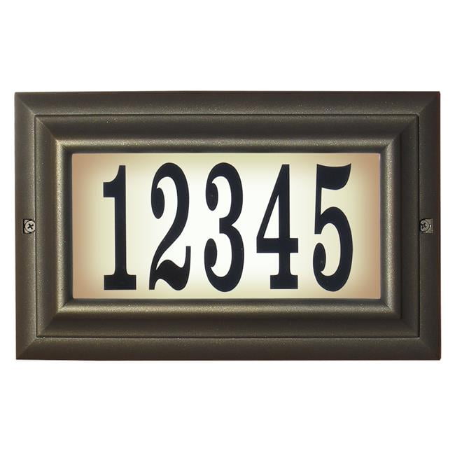 QualArc 15 in. Edgewood Standard Lighted Address Plaque in Oil Rub ...