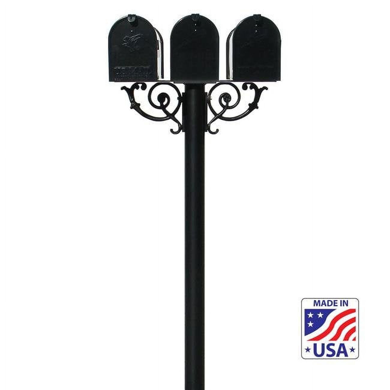QualArc 6 in. The Hanford TRIPLE Mailbox Post System with Scroll ...