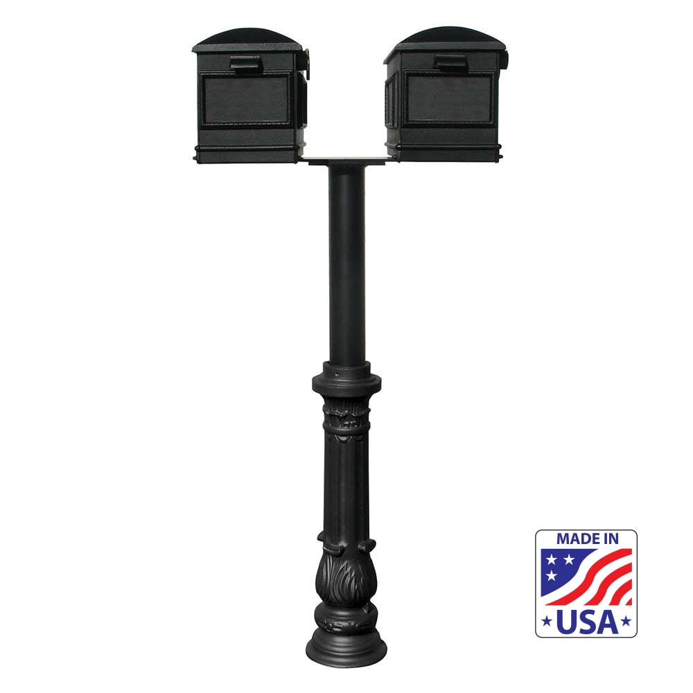 QualArc HPNS2-US-700-LM 6 in. The Hanford TWIN No Scrolls Mailbox Post ...