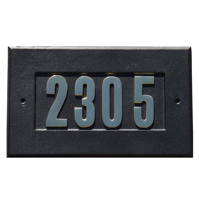 QualArc 9 in. Manchester Address Plate with 3 in. Gold Brass Numbers in ...