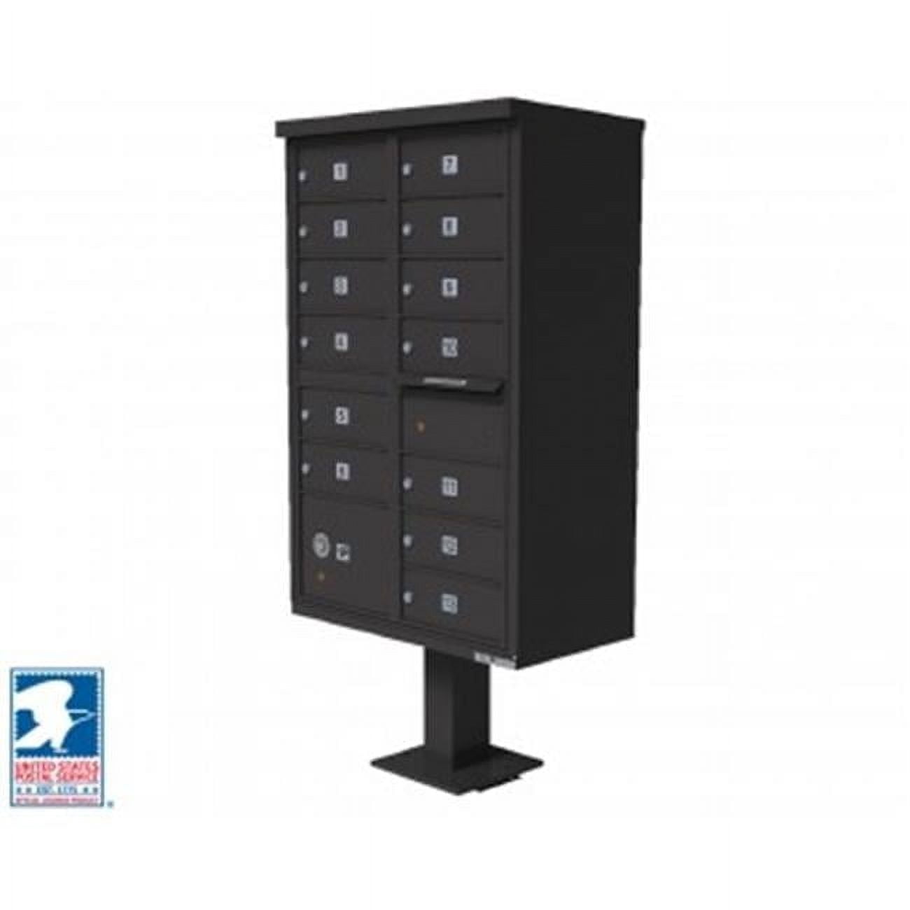 QualArc CBU-13-BZ 72 x 42 x 30 in. 1570 12 Door Cluster Box Unit for ...