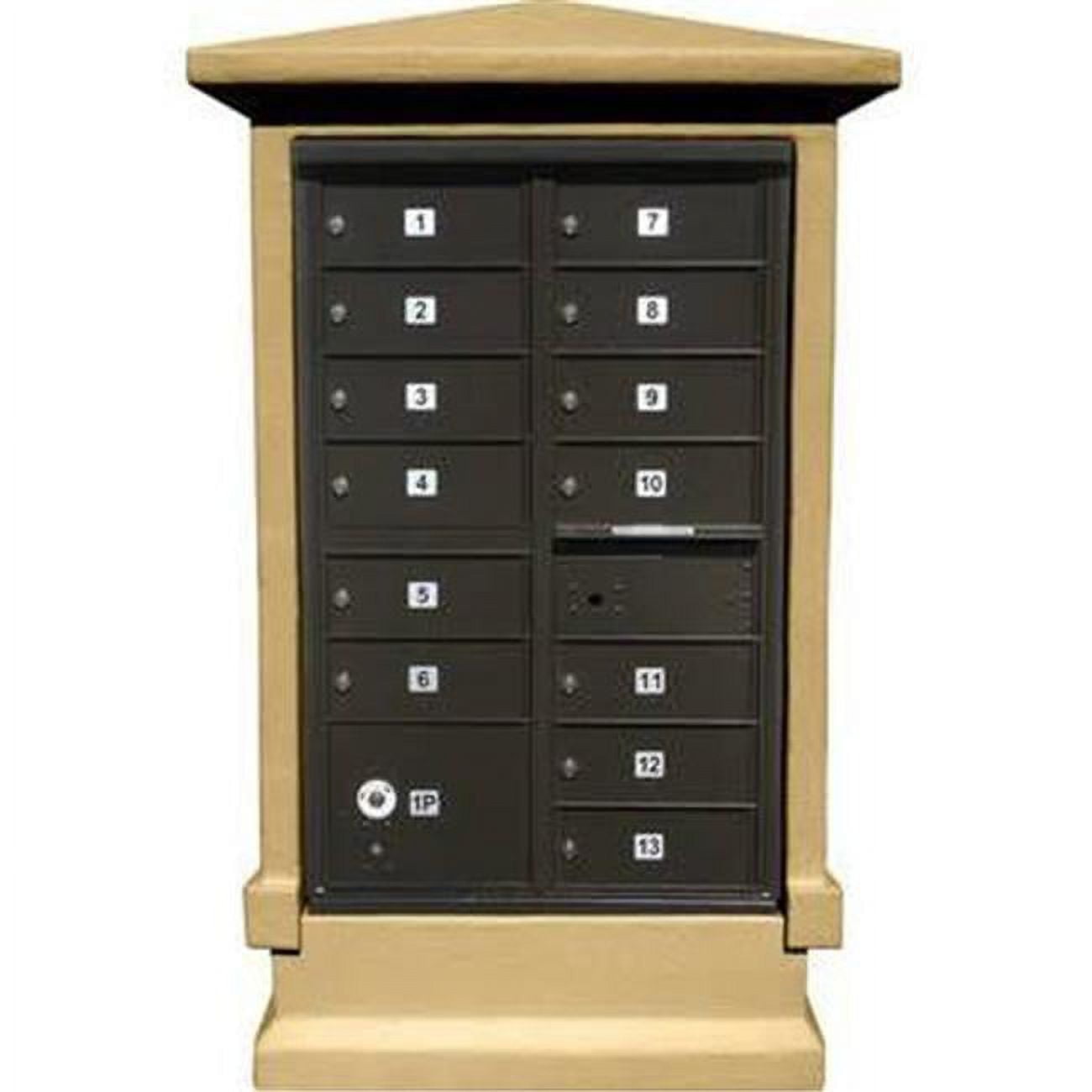 QualArc Estateview Stucco Cluster Box Unit Mailbox Center Column with ...