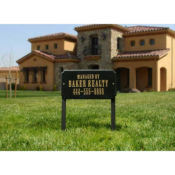 QualArc LS-4718 3 in. Black Powder Coated Cast Aluminum Lawn Stakes for ...