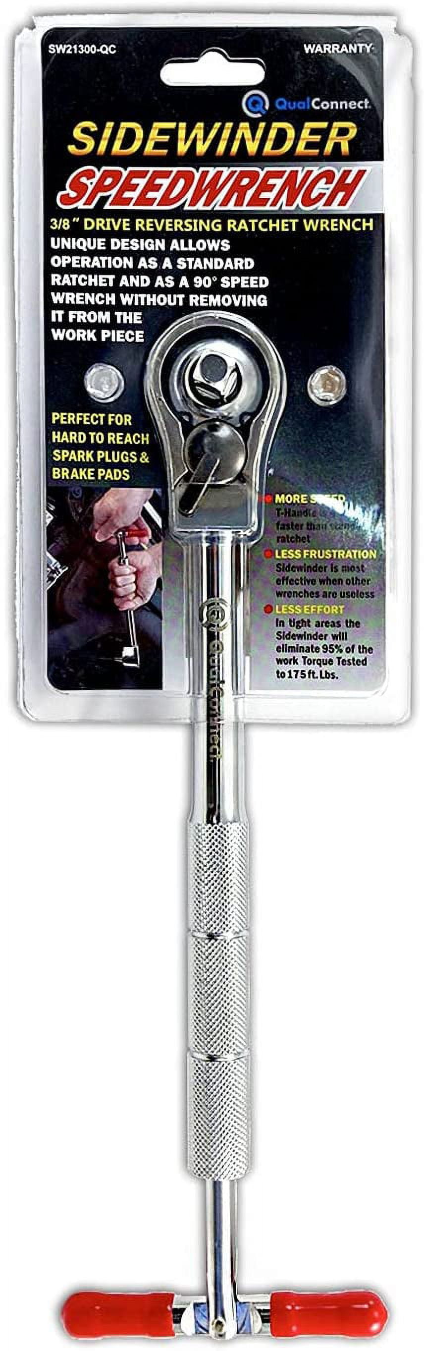 QualConnect 3/8-inch, SIDEWINDER SPEEDWRENCH, Drive Reversing Ratchet w/Knurled Handle w/U.S ...