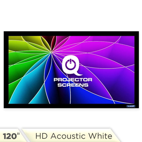 QualGear 120-Inch Fixed Frame Projector Screen, 16:9 4K HD High ...