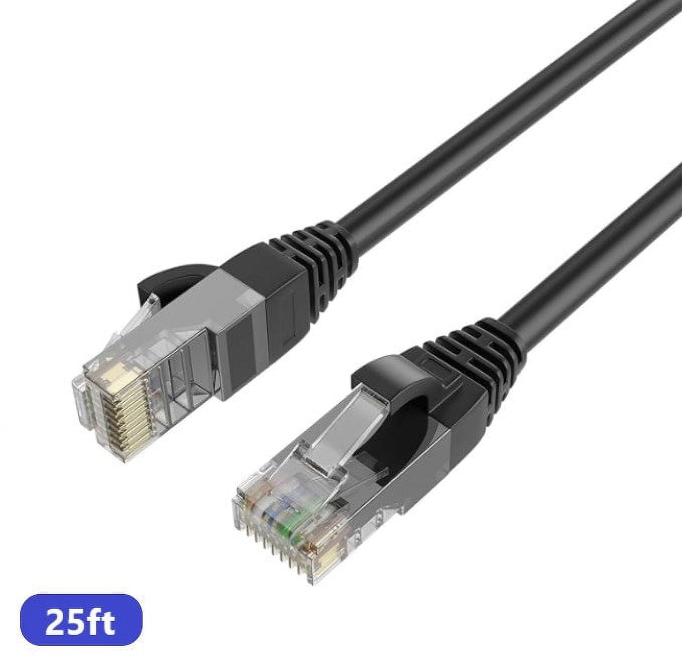 QualGear QG-CAT6O-CCA-25FT-BLK CAT 6 High Speed Internet and Ethernet ...