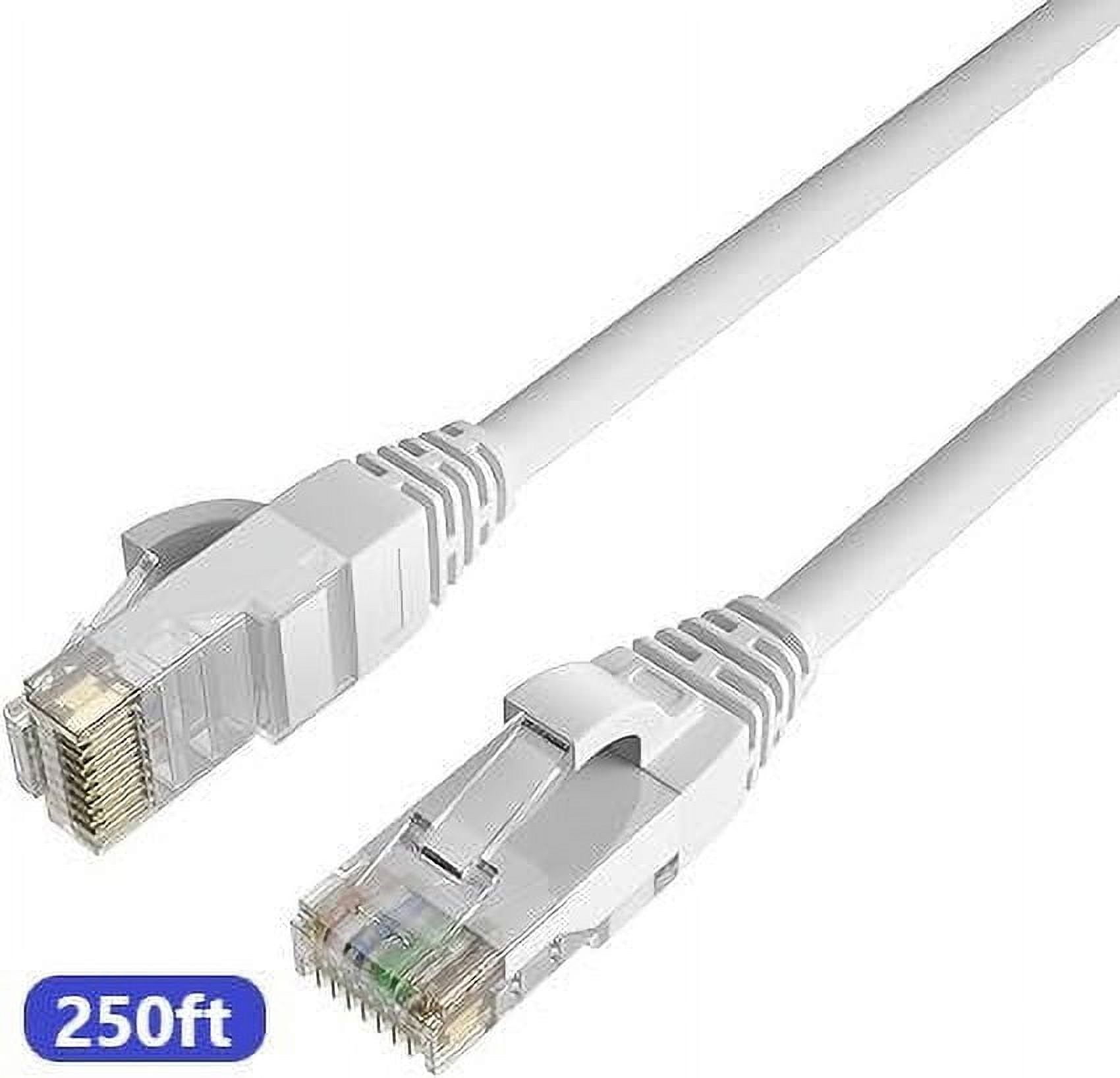 QualGear QG-CAT6R-CCA-250FT-WHT CAT 6 High Speed Internet and Ethernet ...