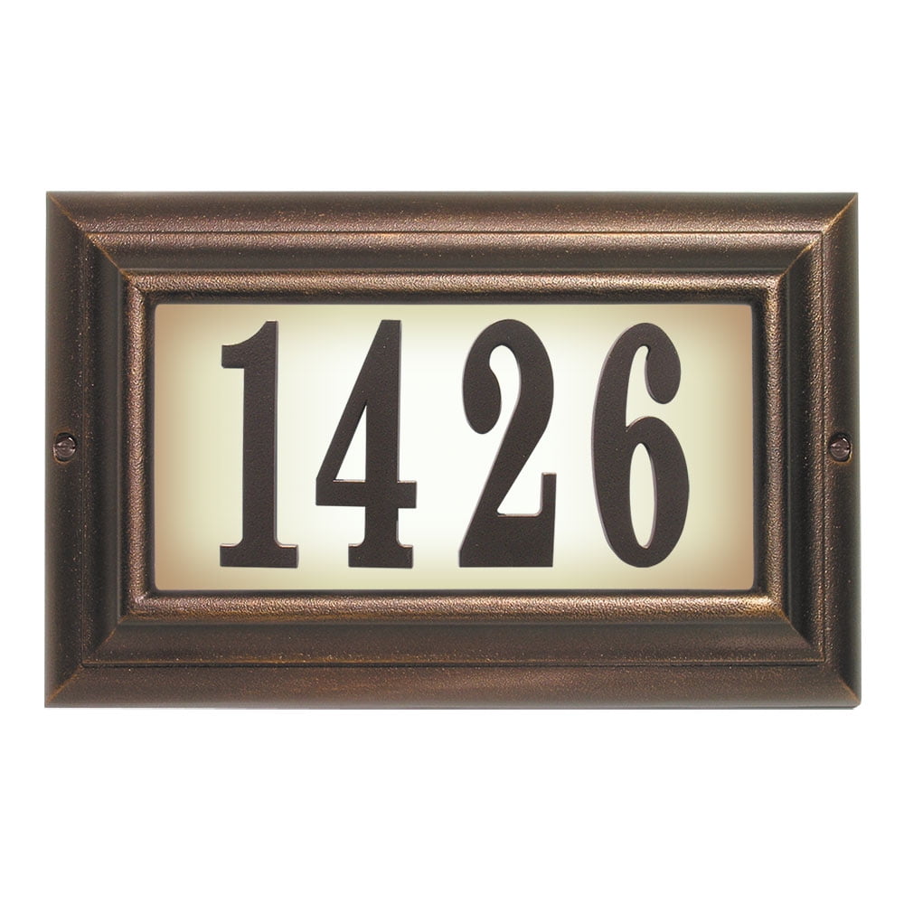 Edgewood Large Lighted Address Plaque In Antique Copper Frame Color ...
