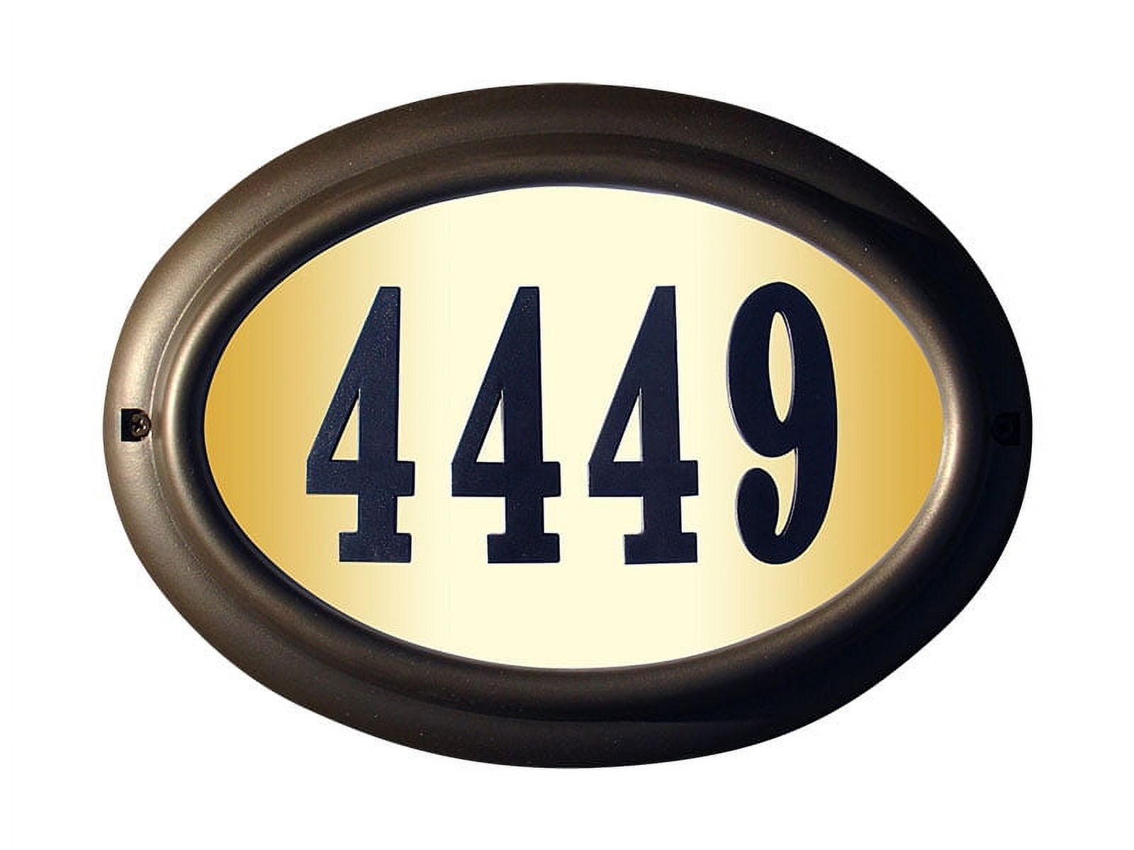 Qualarc Edgewood Oval Lighted Address Plaque, Oil Rub Bronze, 4-Inch ...