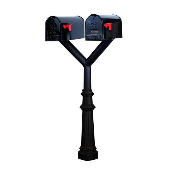 Qualarc PENPST2-800-E1 Penfield Twin Mailbox Post System, Decorative ...
