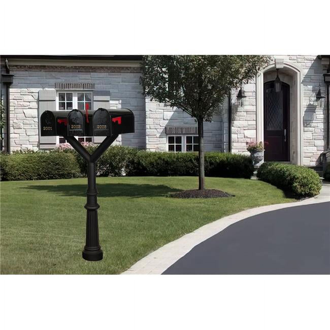 Qualarc PENPST3-800-E1 Penfield Triple Mailbox Post System, Decorative ...